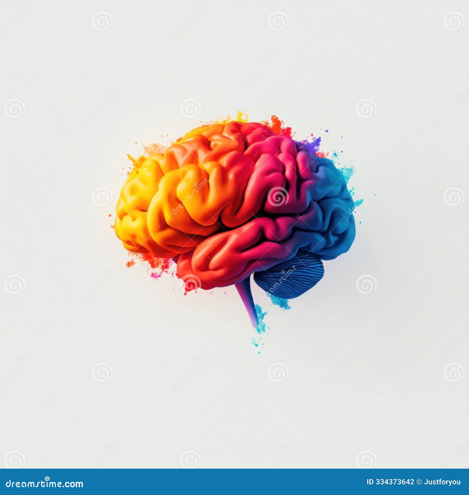 Colorful Abstract Brain on White Background Stock Illustration ...