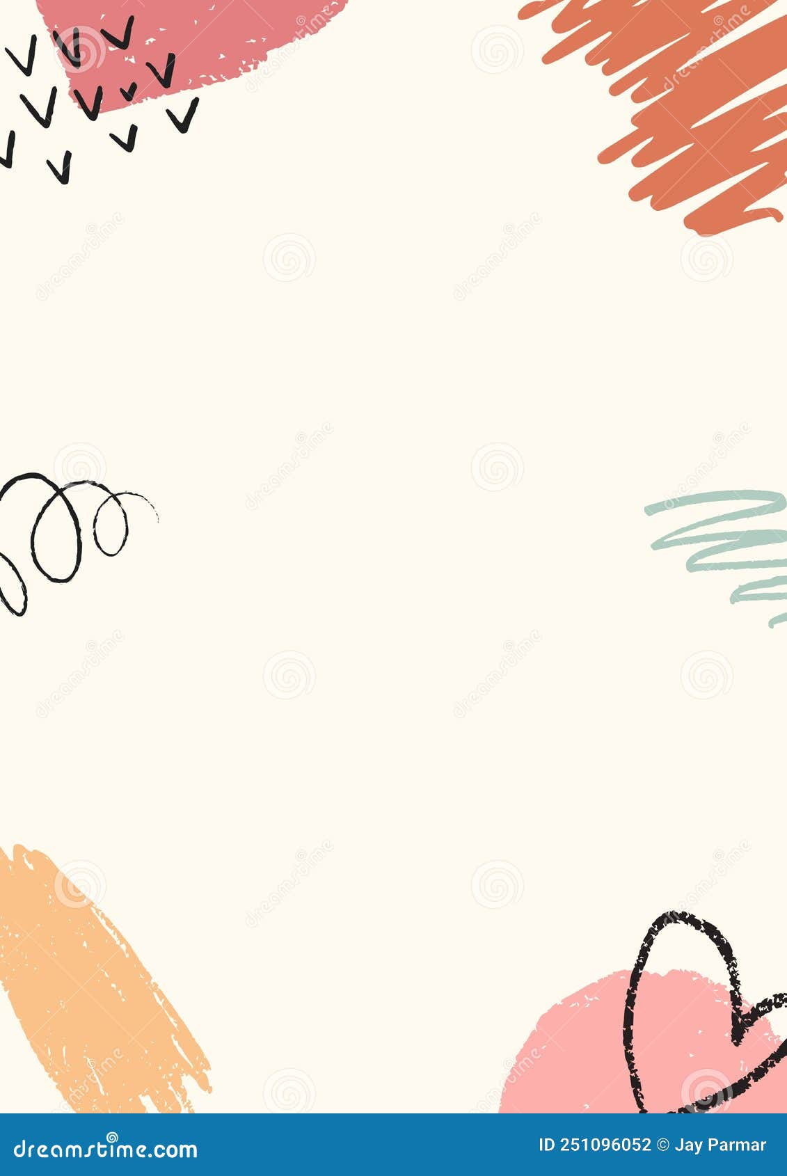 Colorful Abstract Brush Shape Paper Border Stock Illustration ...