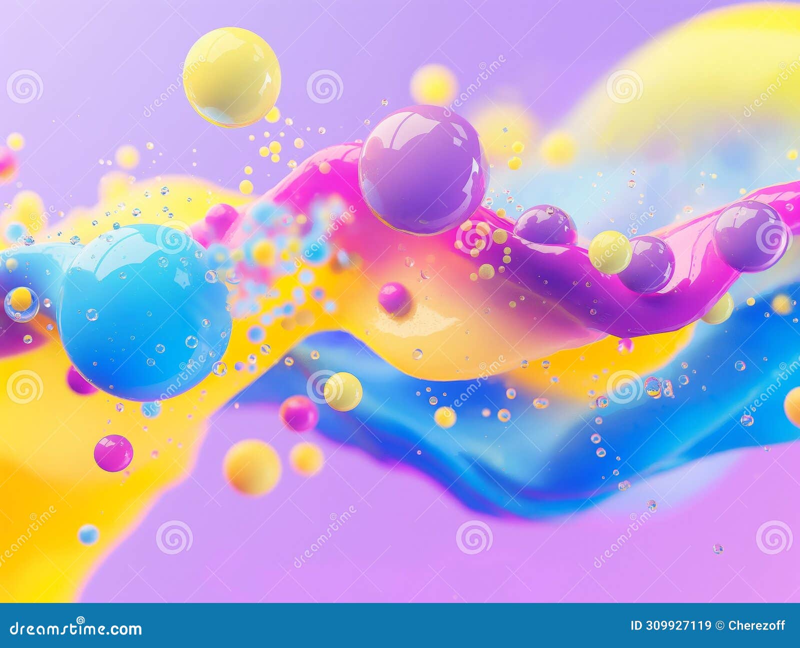 Colorful Abstract Bubble Dynamics Stock Image - Image of blue, digital: 309927119