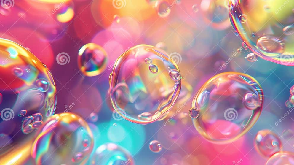 Colorful Abstract Bubbles with Gradient Background Stock Image - Image ...