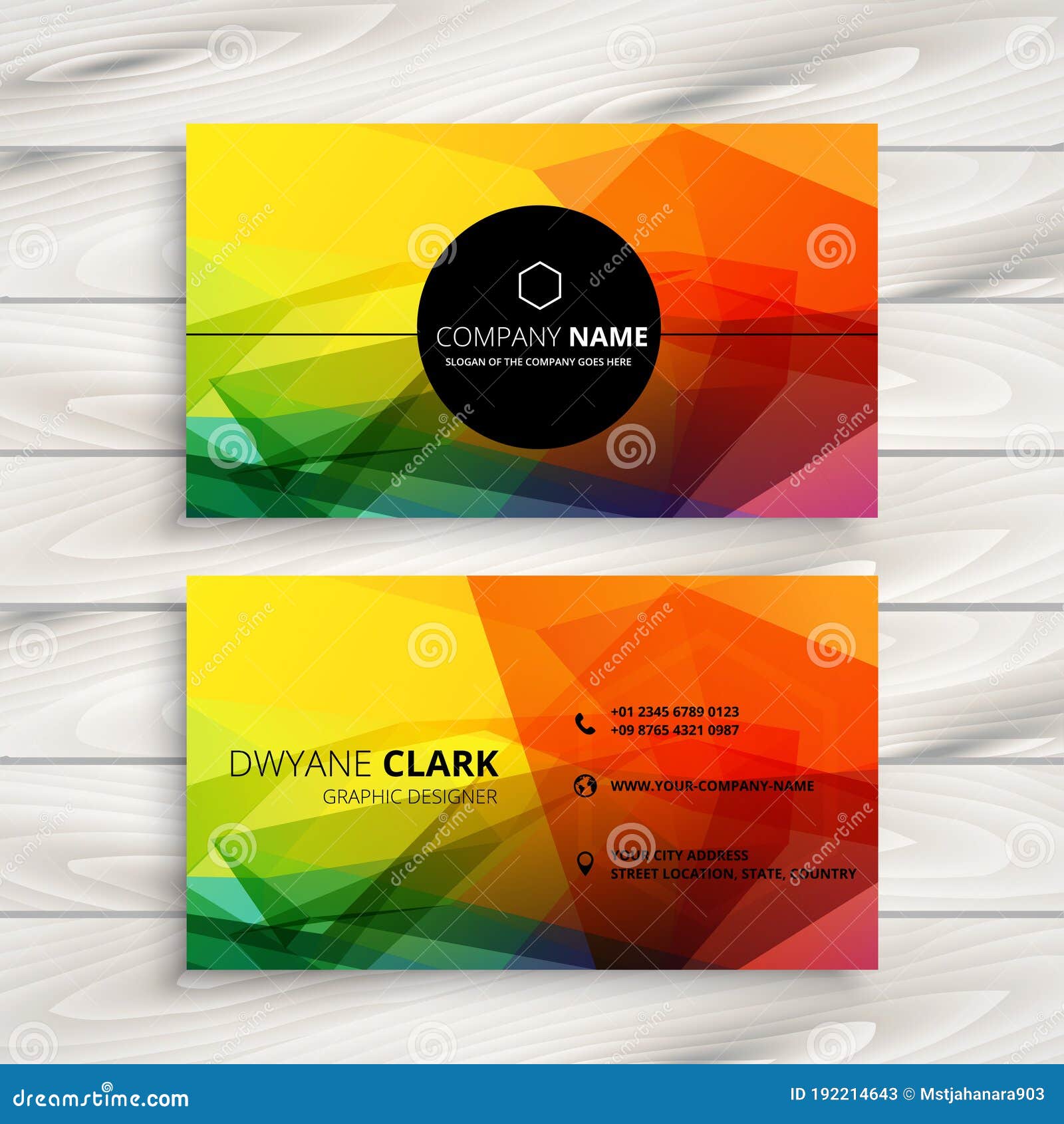 Colorful Abstract Business Card Design Stock Vector - Illustration of ...