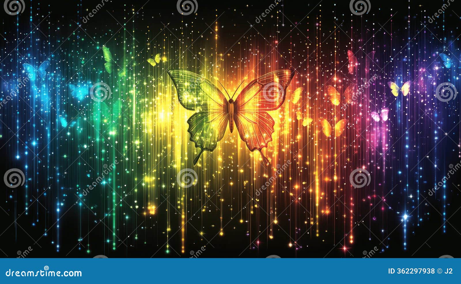 Colorful Abstract Butterfly Illustration with Rainbow Light Effects ...
