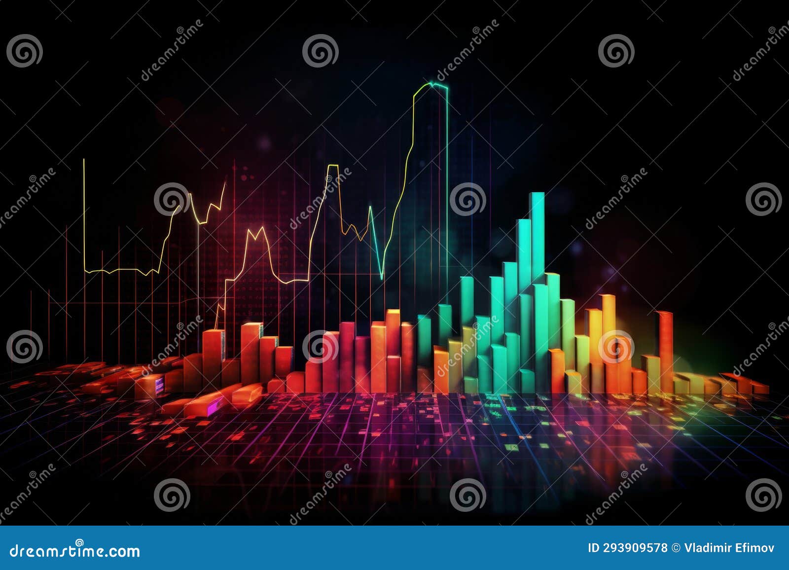 Abstract Chart With Skyscraper Background Stock Image | CartoonDealer ...