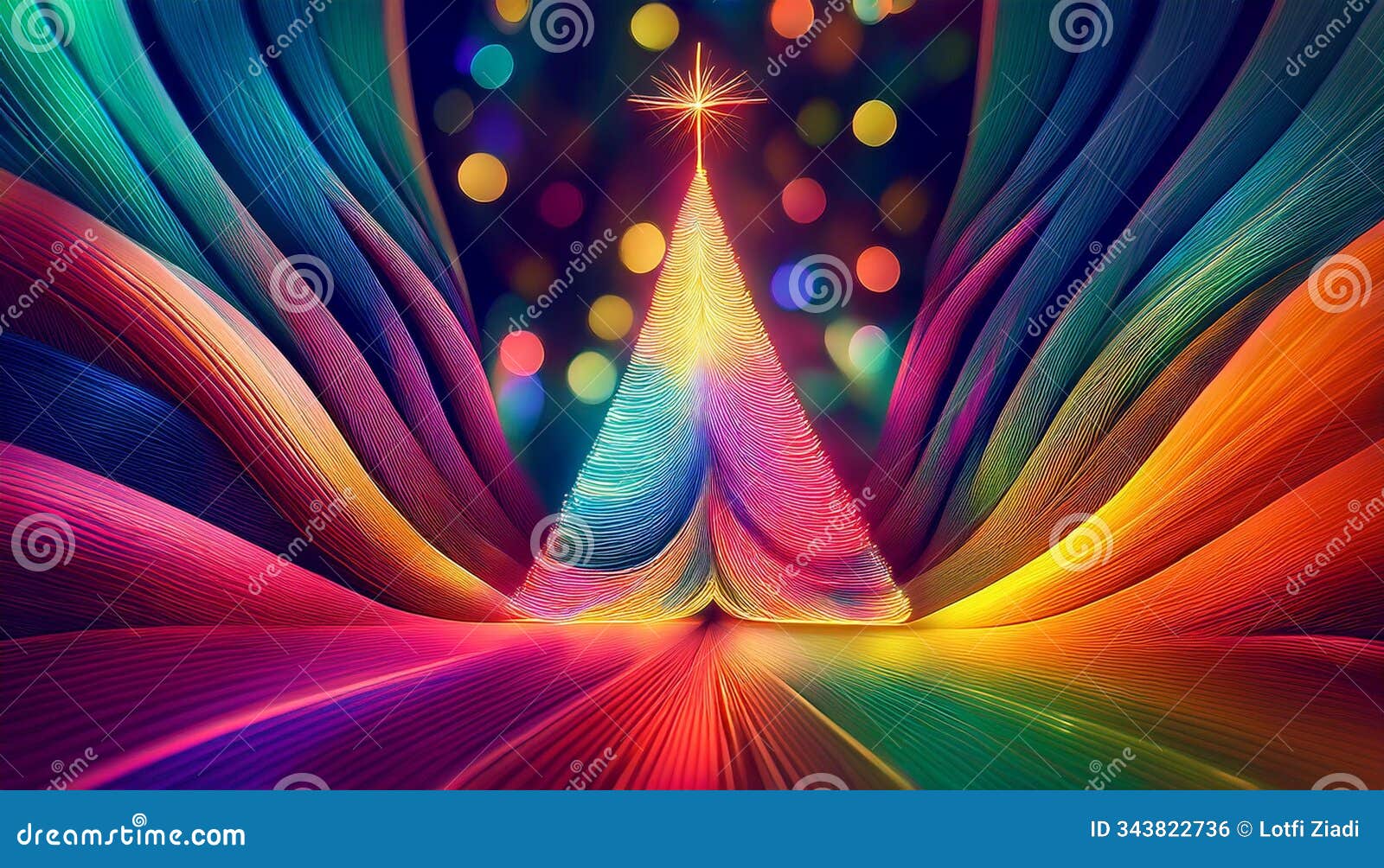 Colorful Abstract Christmas Tree Background Header Wallpaper ...