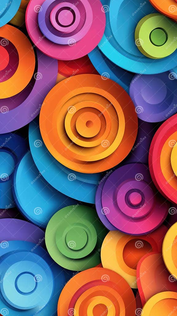 Colorful Abstract Circles in Vibrant Hues Create a Dynamic and Eye ...