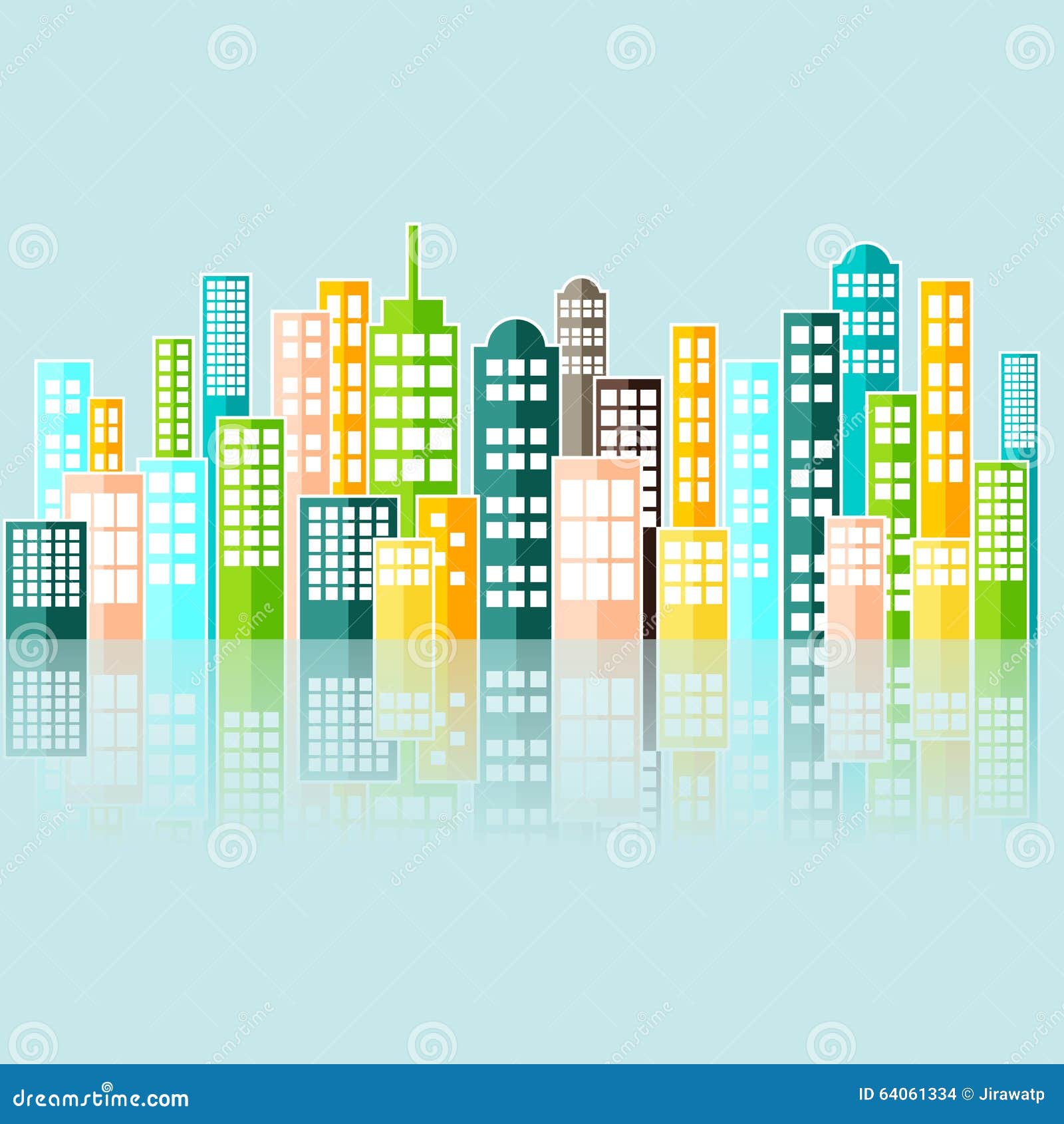 Colorful Abstract City Skyline Vector. Stock Vector - Illustration of ...