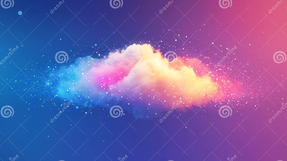 Colorful Abstract Cloud Background with Data Visual Elements for ...
