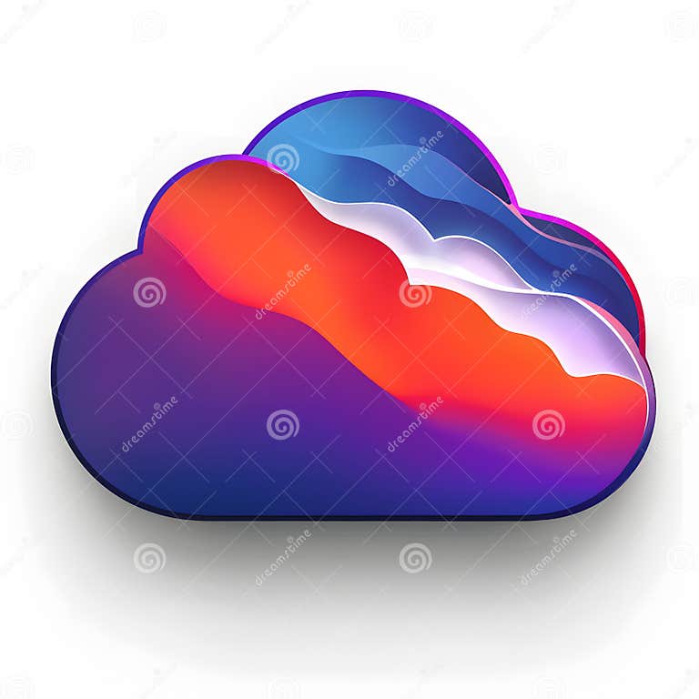 Colorful Abstract Cloud Icon Featuring Gradient Waves and a Dynamic ...
