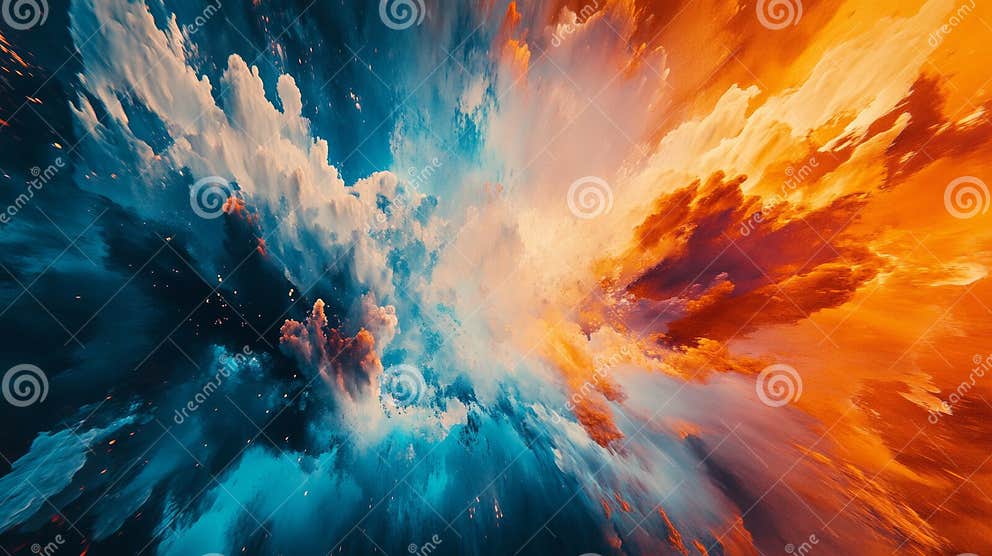 Colorful Abstract Clouds in Space, Cosmic Explosion Concept Stock Photo ...