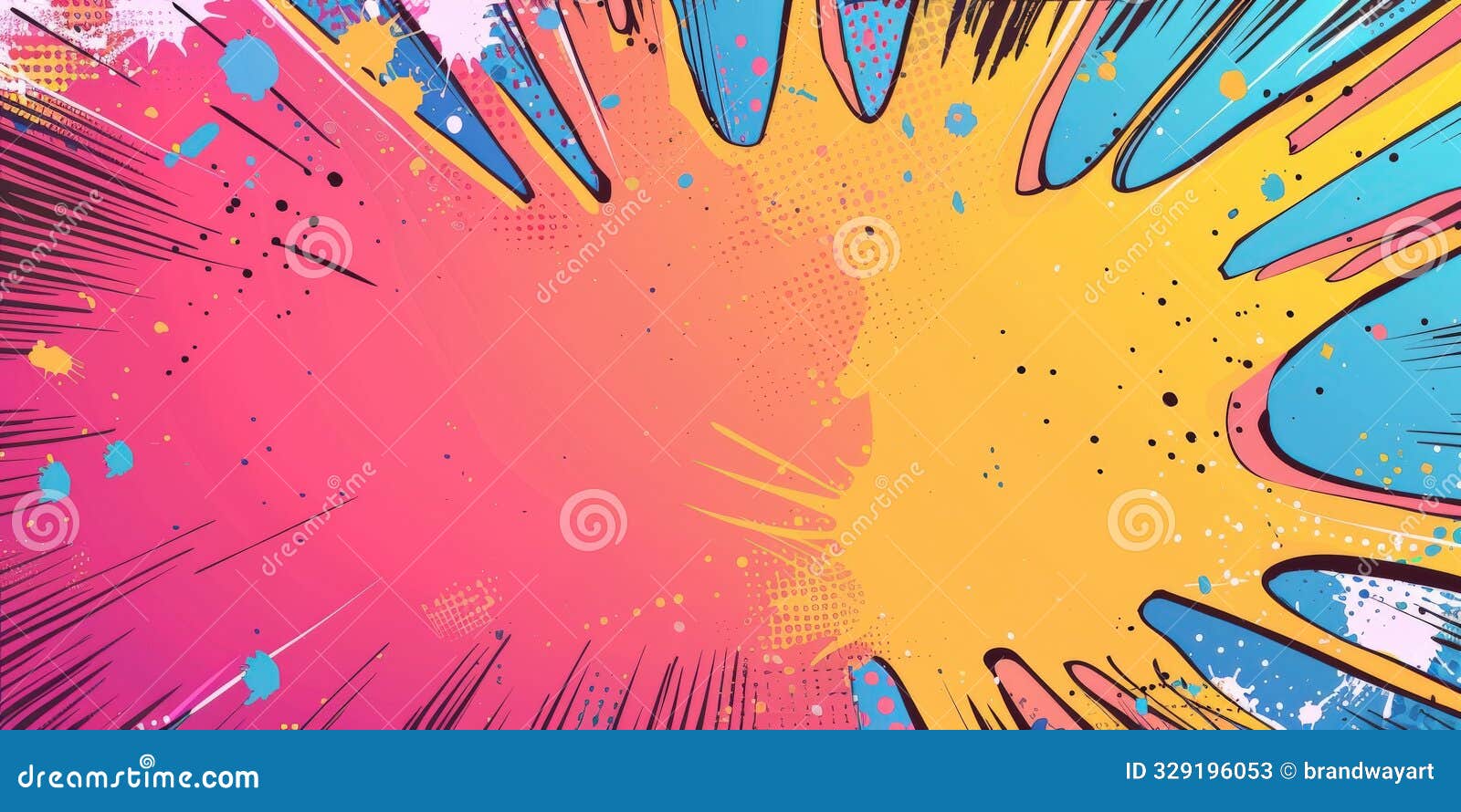 Colorful Abstract Comic Background Design with Bold Splash Elements ...