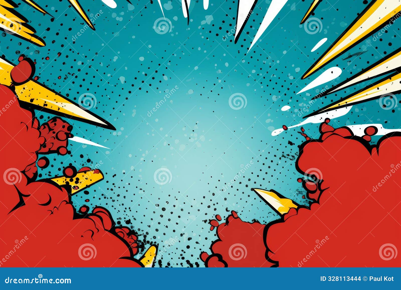 Colorful Abstract Comic Background Design Template with Vibrant and ...