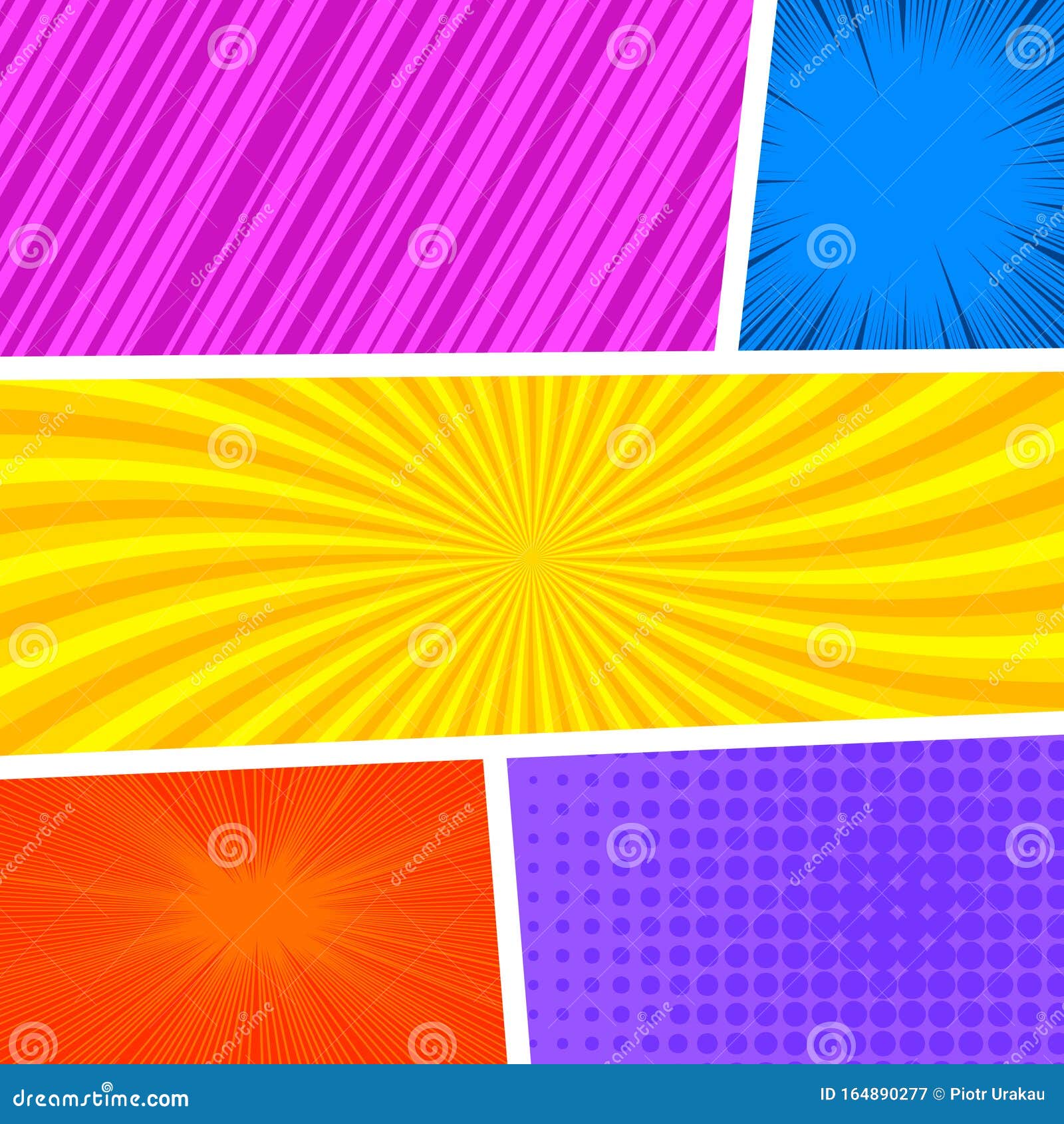 Colorful Abstract Comic Composition Stock Vector - Illustration of line ...