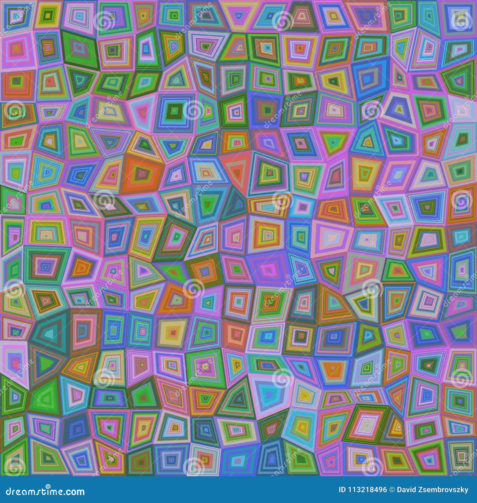 Colorful Concentric Rectangle Mosaic Background Stock Vector ...