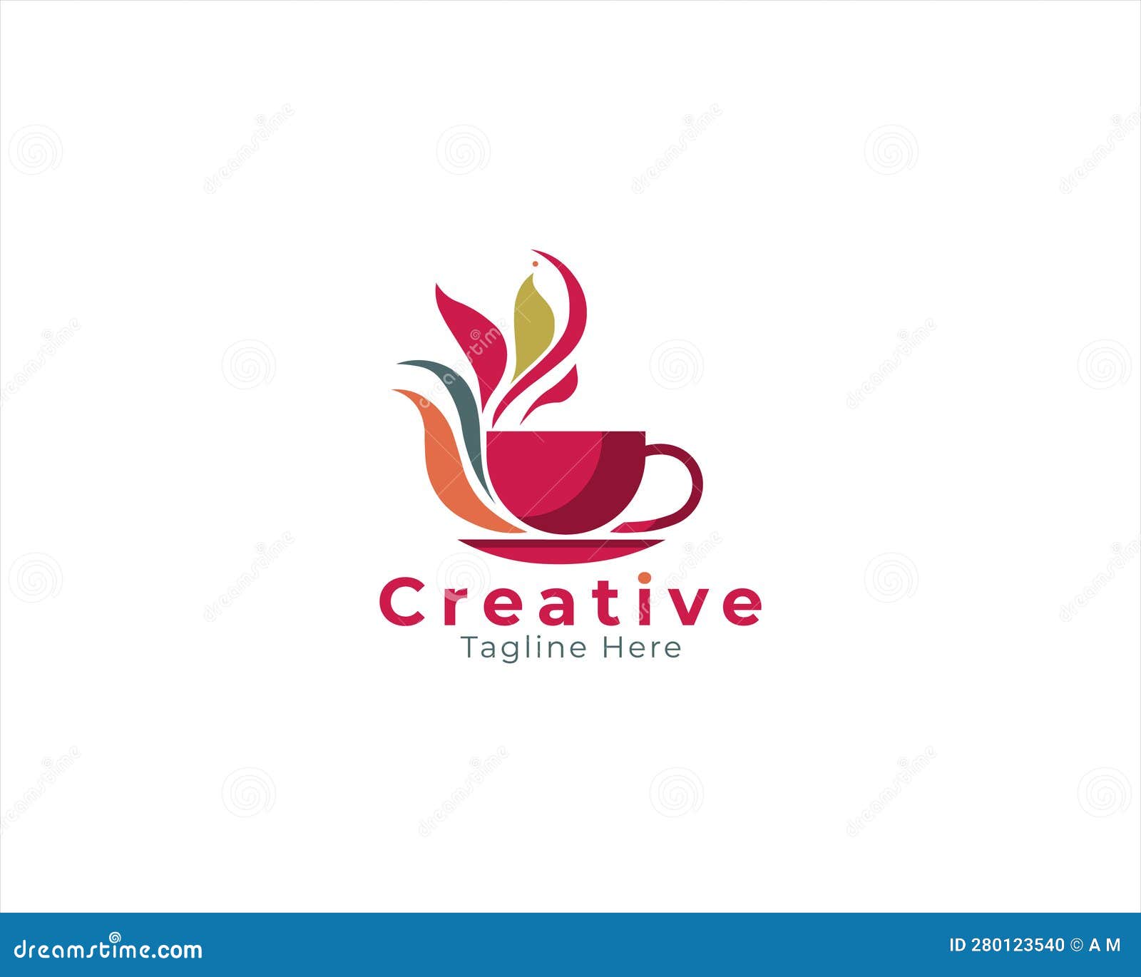 Colorful Abstract Cup of Coffee Logo Design Template Vector Eps File ...