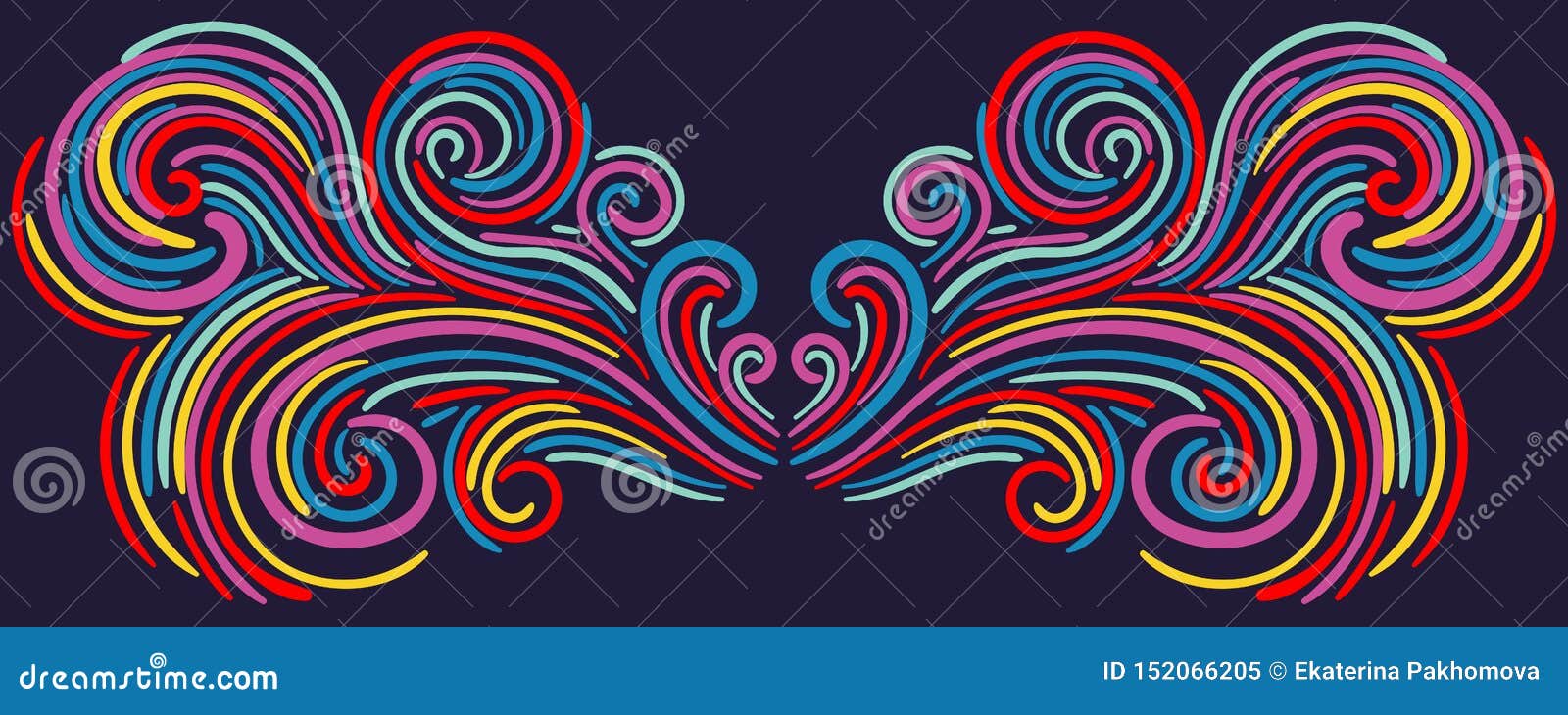 Colorful Abstract Curly Element for Design, Swirl, Curl. Stock Vector ...