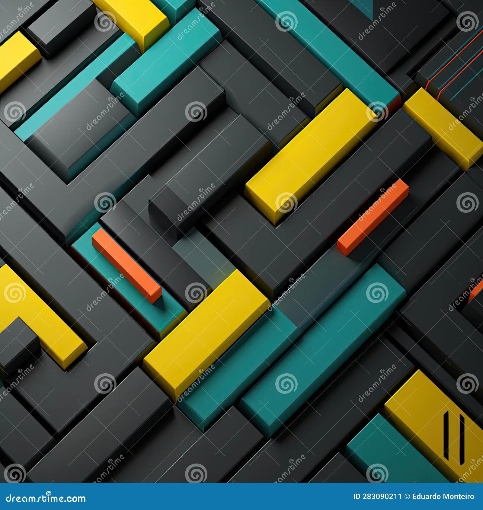 Colorful Abstract 3D Background with Bold Geometric Shapes Stock ...