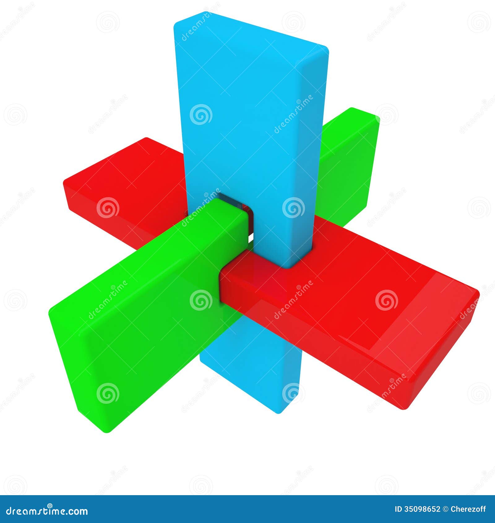 Colorful abstract 3D shape stock illustration. Illustration of block ...