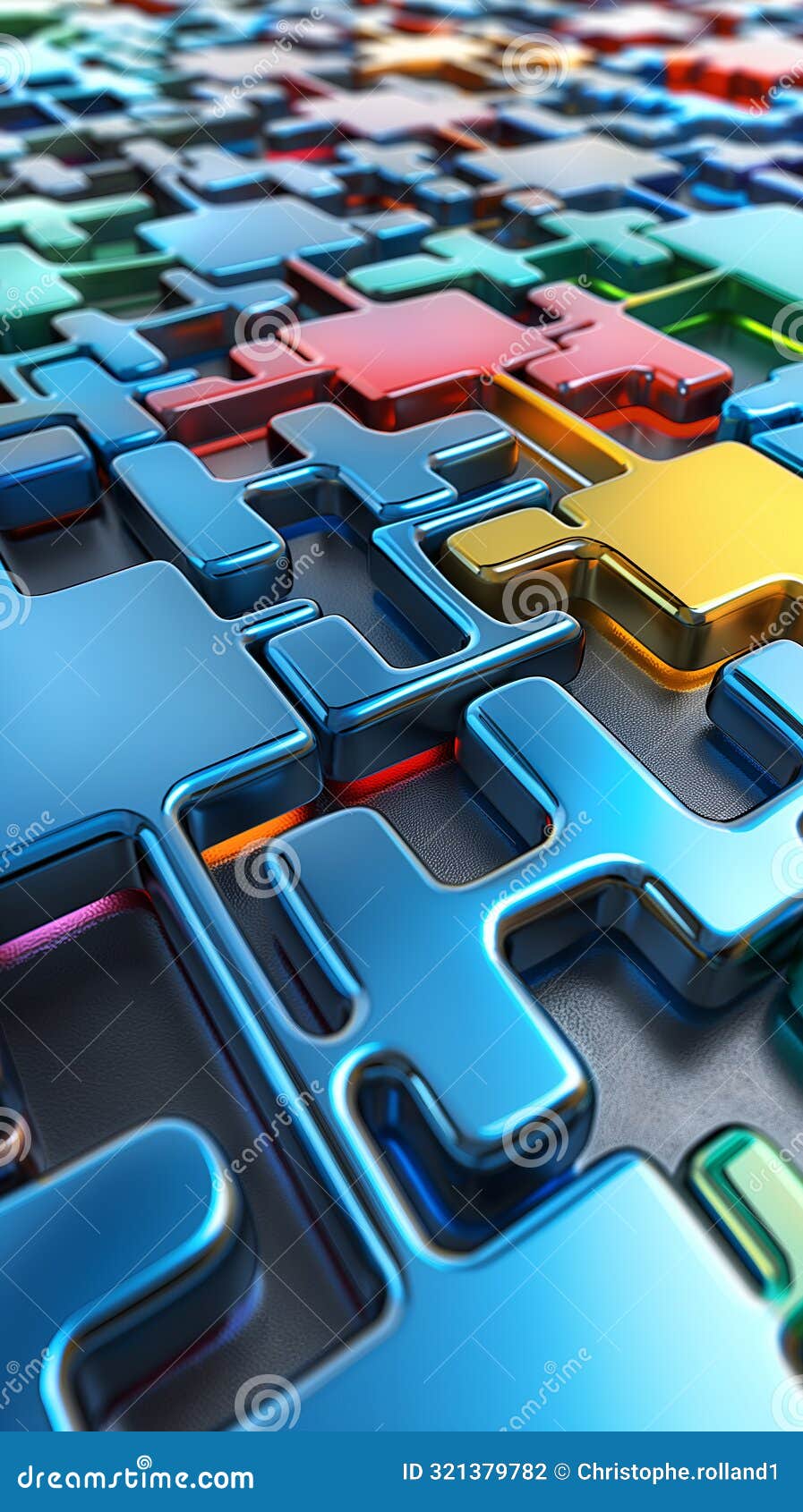 Colorful Abstract 3D Structure Assembling on a Flat Surface Stock Photo ...