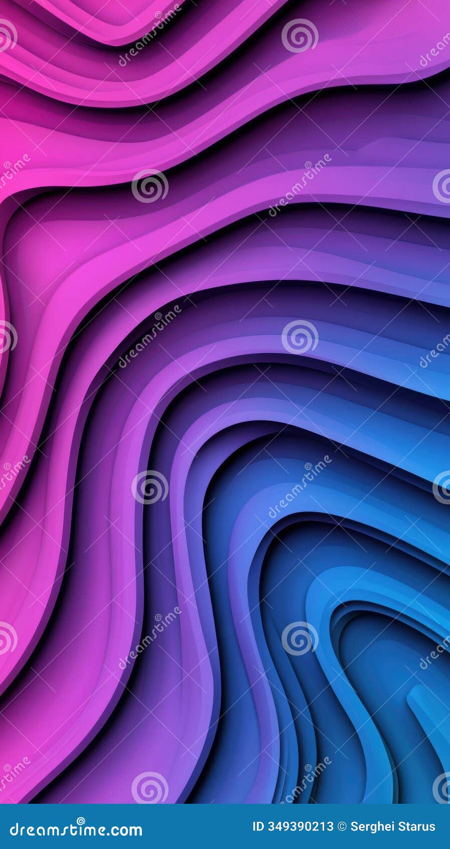 Colorful Abstract 3D Wave Pattern with Vibrant Pink and Blue Gradients ...