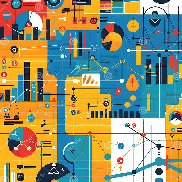 Colorful Abstract Data Visualization with Various Graphs, Charts, and ...