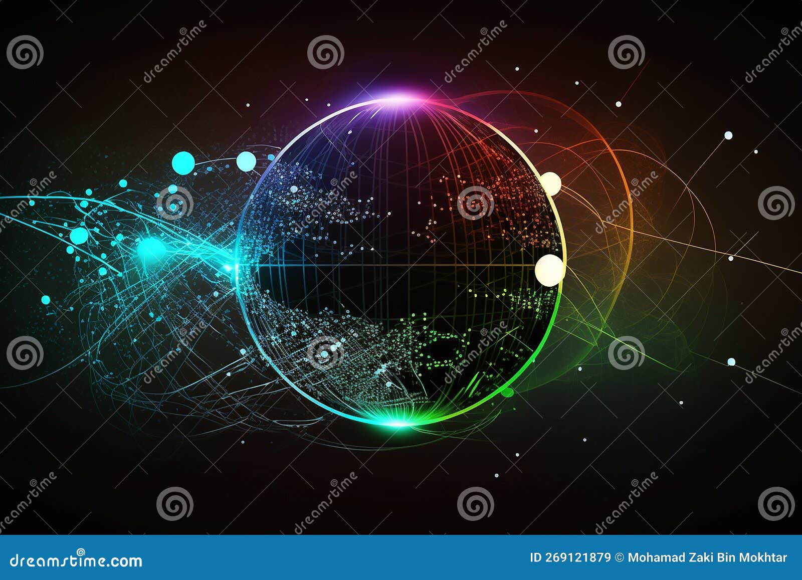 Colorful Abstract Design of Cyberspace and Network Connectivity for ...
