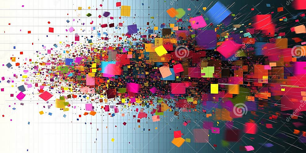 Colorful Abstract Design with Floating Shapes and a Dynamic Visual ...