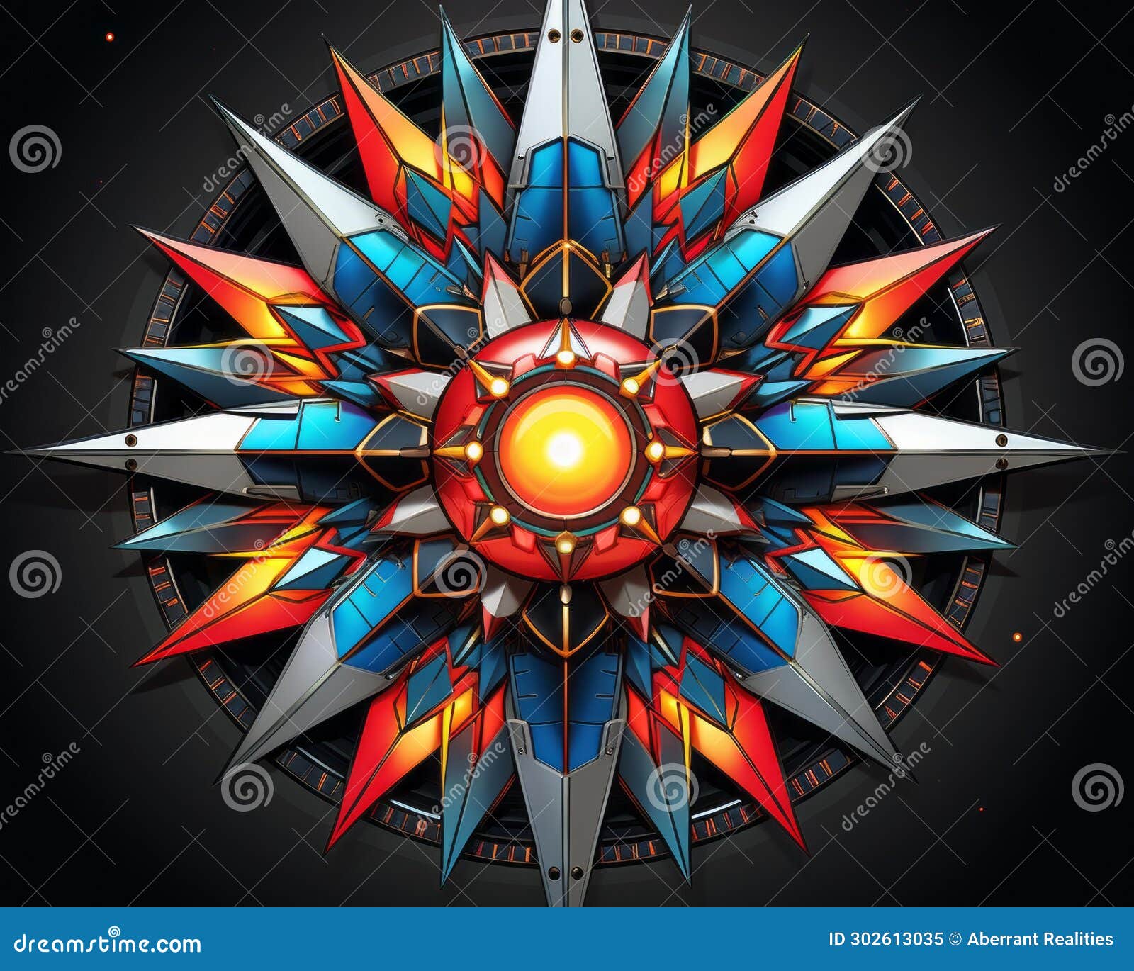 A Colorful Abstract Design with a Star in the Center Stock Illustration ...