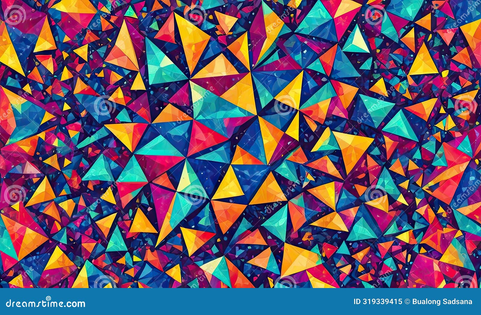 A Colorful and Abstract Design with Triangles of Different Colors ...