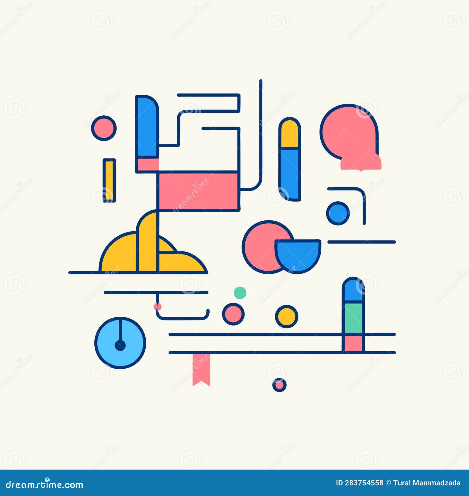 Vector of a Colorful Abstract Design with a White Background Stock ...