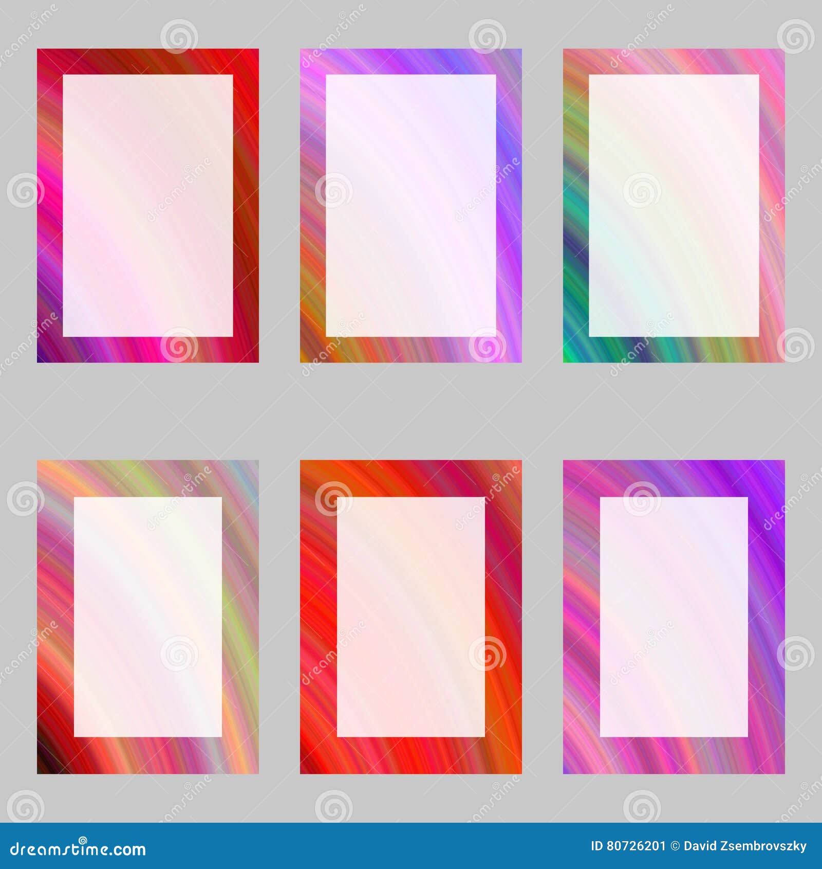 Colorful Abstract Digital Art Brochure Frame Set Stock Vector ...