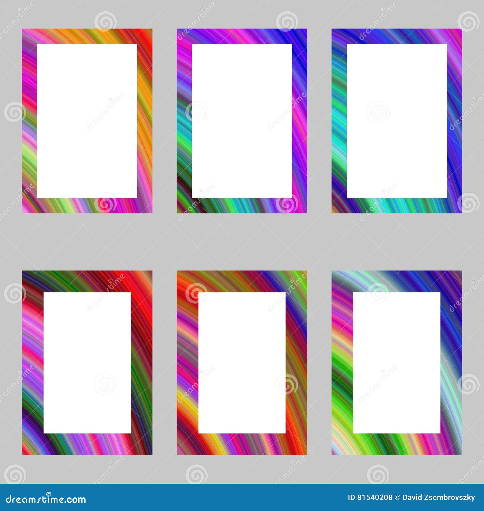 Colorful Abstract Digital Art Brochure Frame Set Stock Vector ...