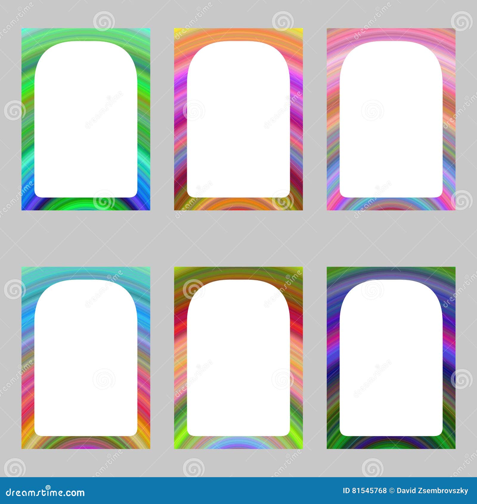 Colorful Abstract Digital Art Brochure Frame Set Stock Vector ...