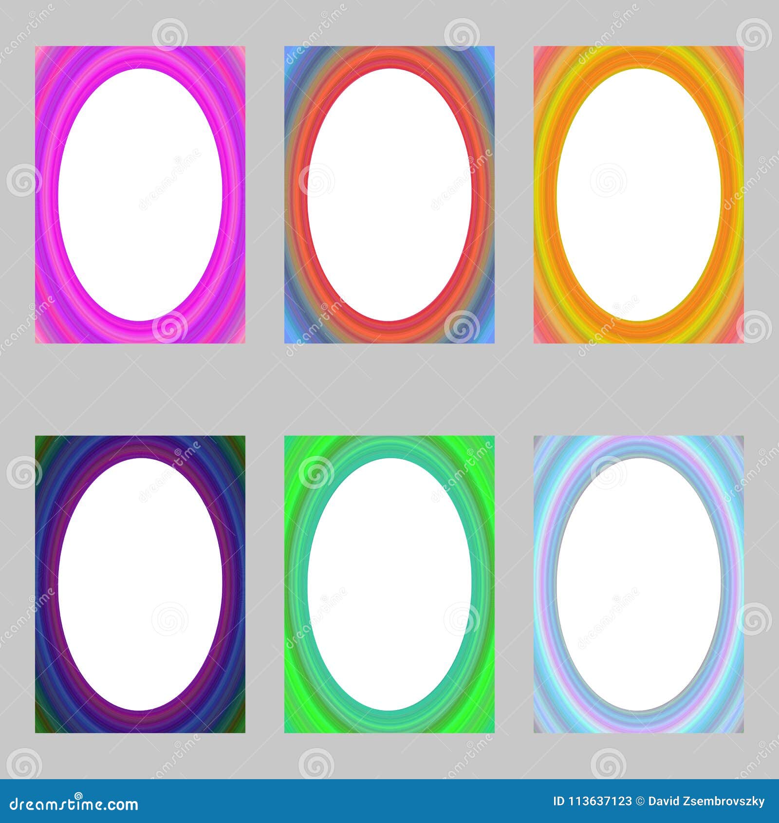 Colorful Abstract Digital Art Brochure Frame Set Stock Vector ...