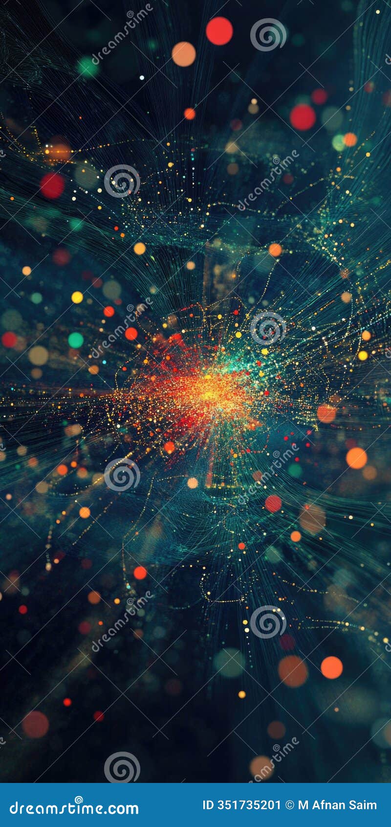 Colorful Abstract Digital Art Depicting Vibrant Particles Exploding in ...