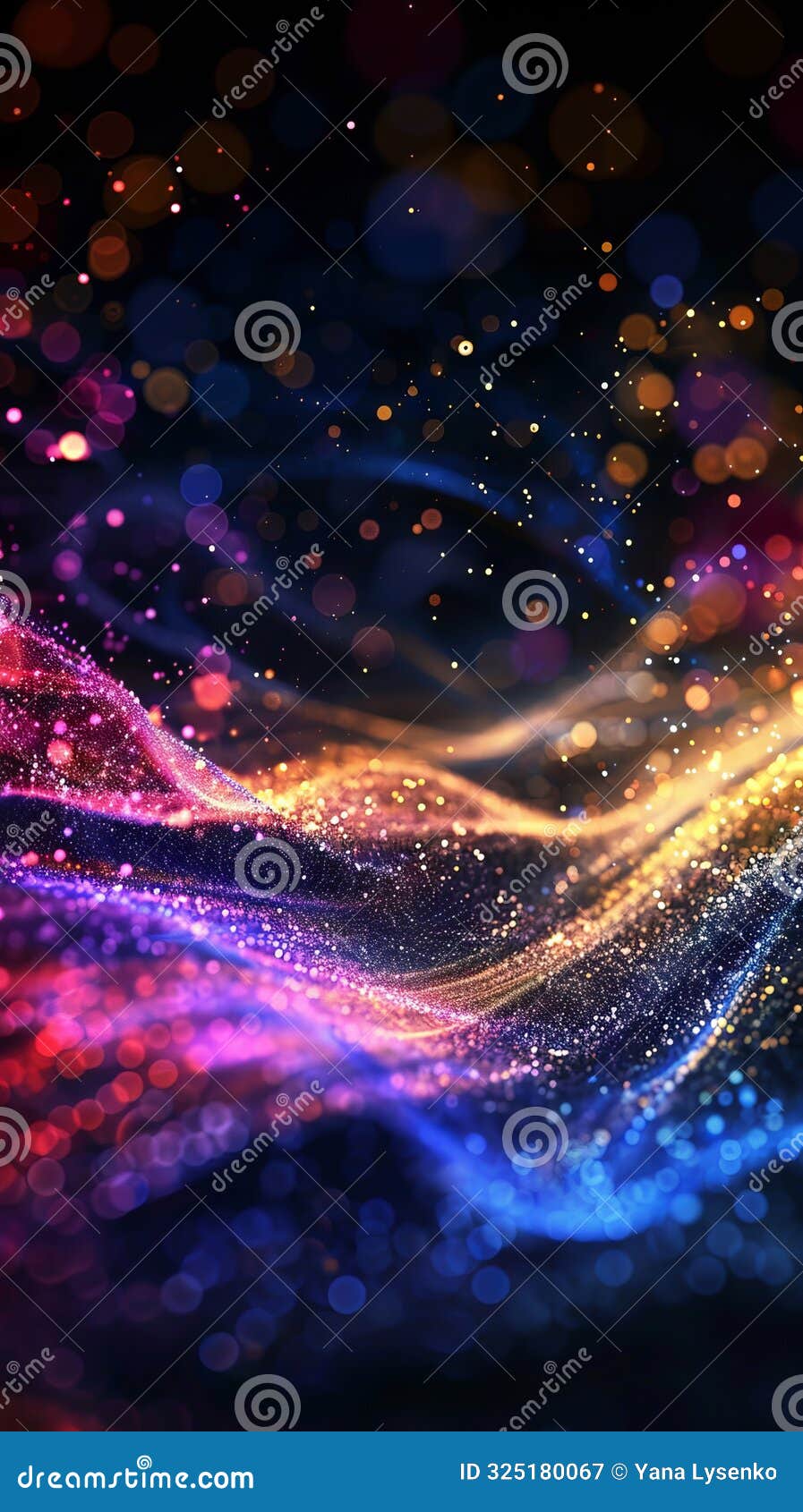 Colorful Abstract Digital Art with Wave Patterns and Vibrant LEDs ...