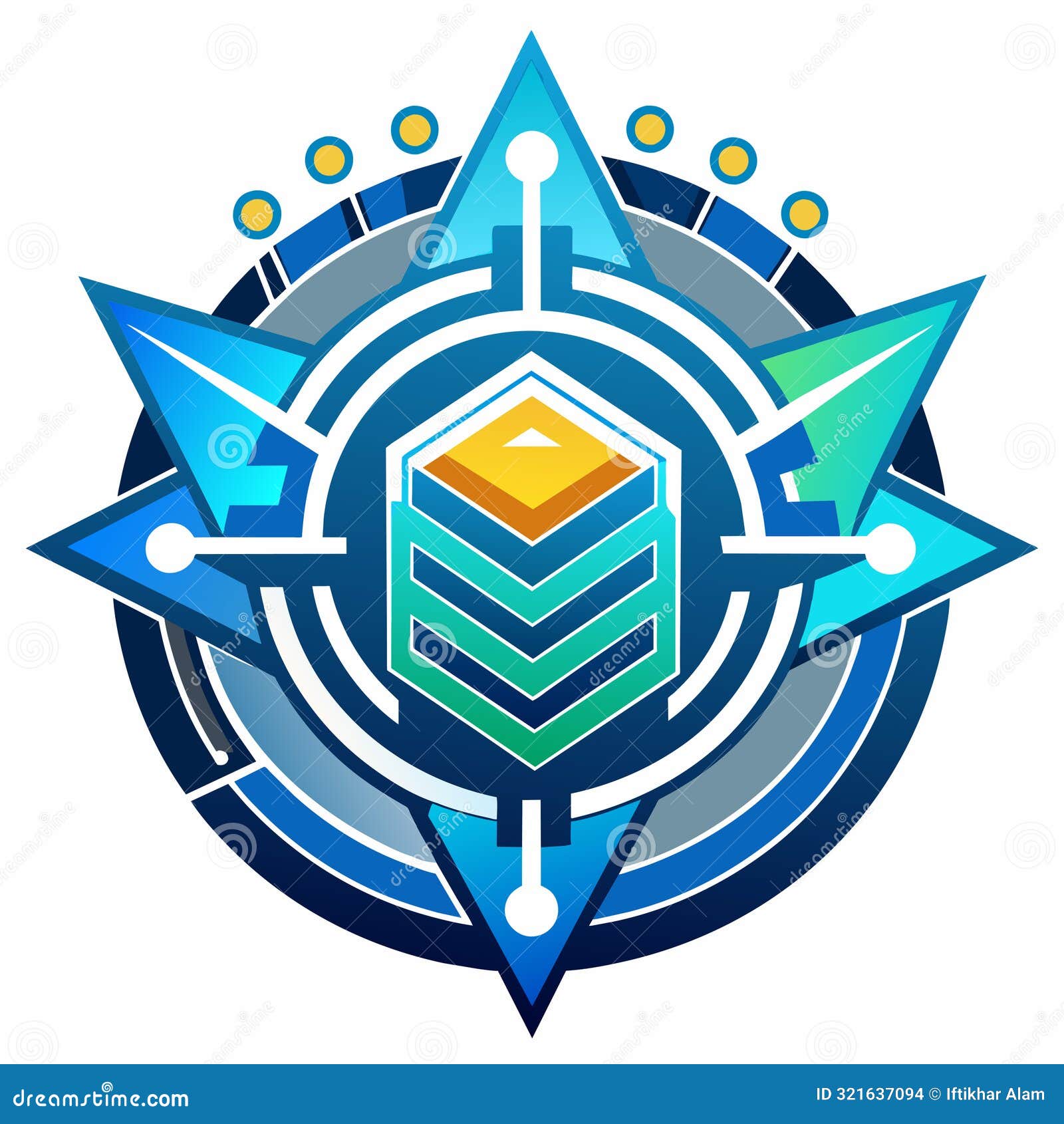 Colorful Abstract Digital Logo Design with a Compass and Stacked ...