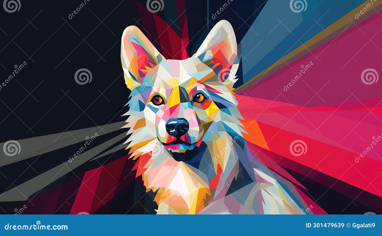 Colorful Abstract Dog Head Banner Design, Ai Generated Image Stock ...