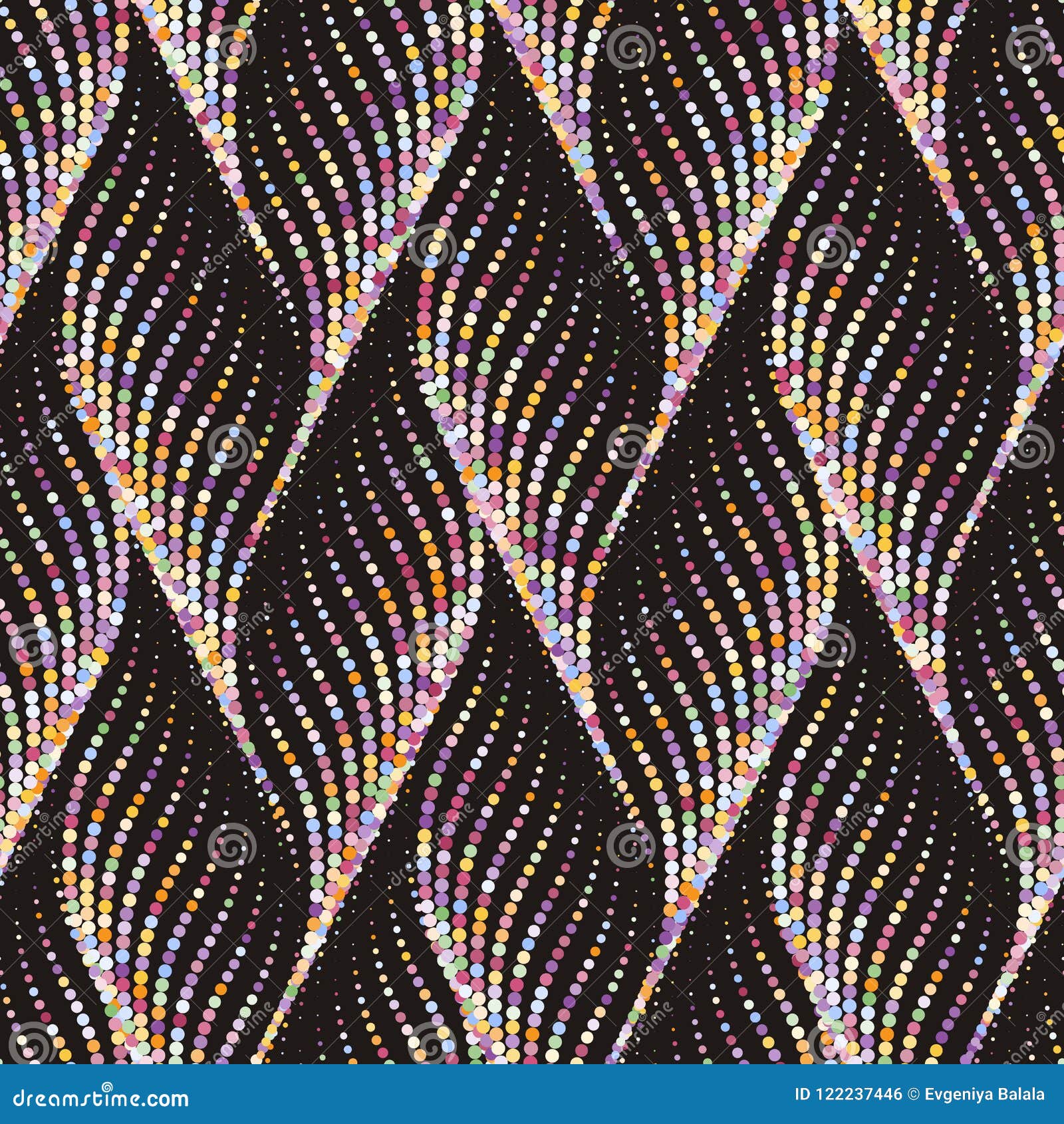 Abstract Dotted Wave Stylish Texture. Vector Seamless Geometric Pattern ...