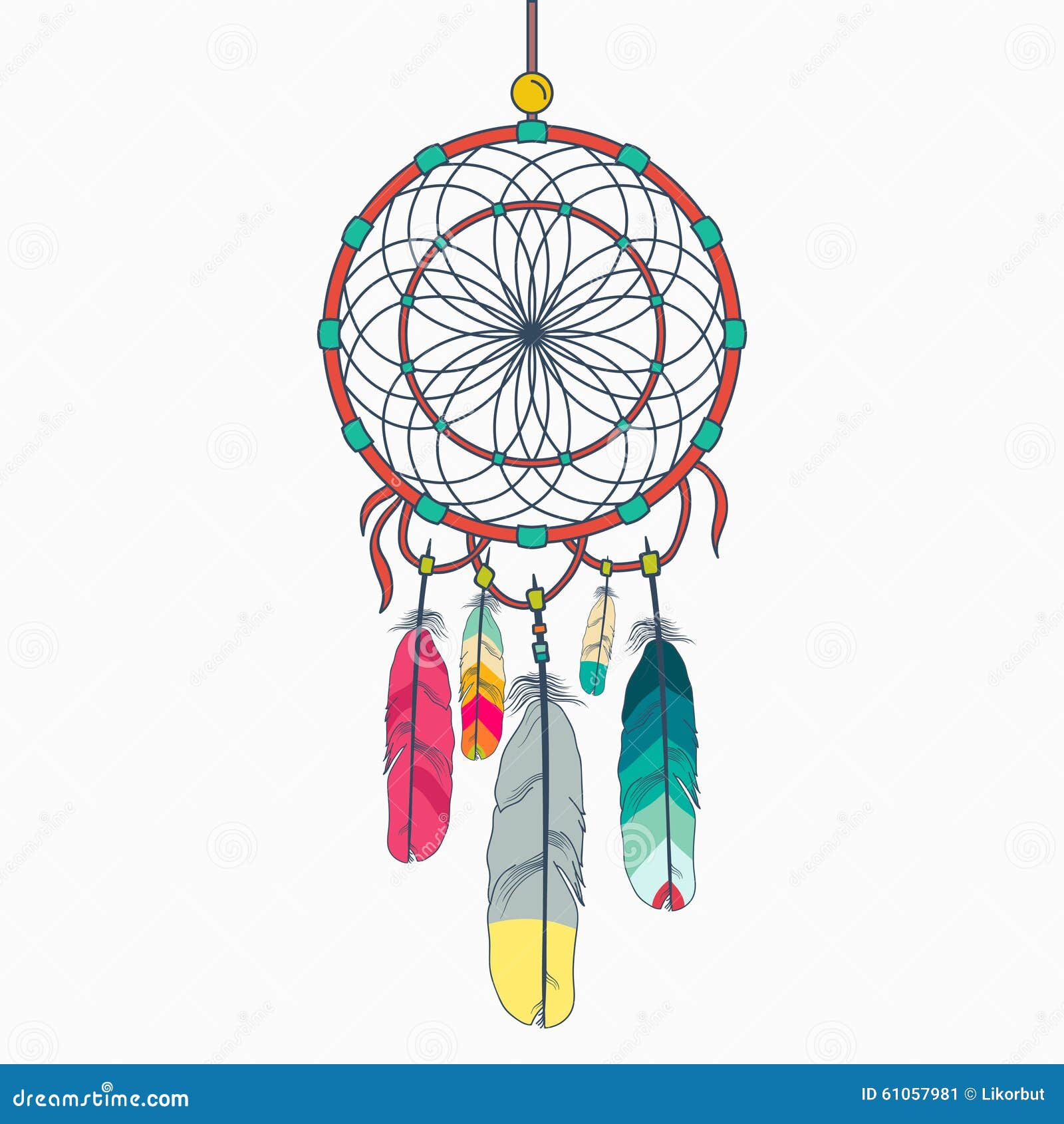 Colorful Abstract Dream Catcher Stock Vector - Illustration of ornament ...