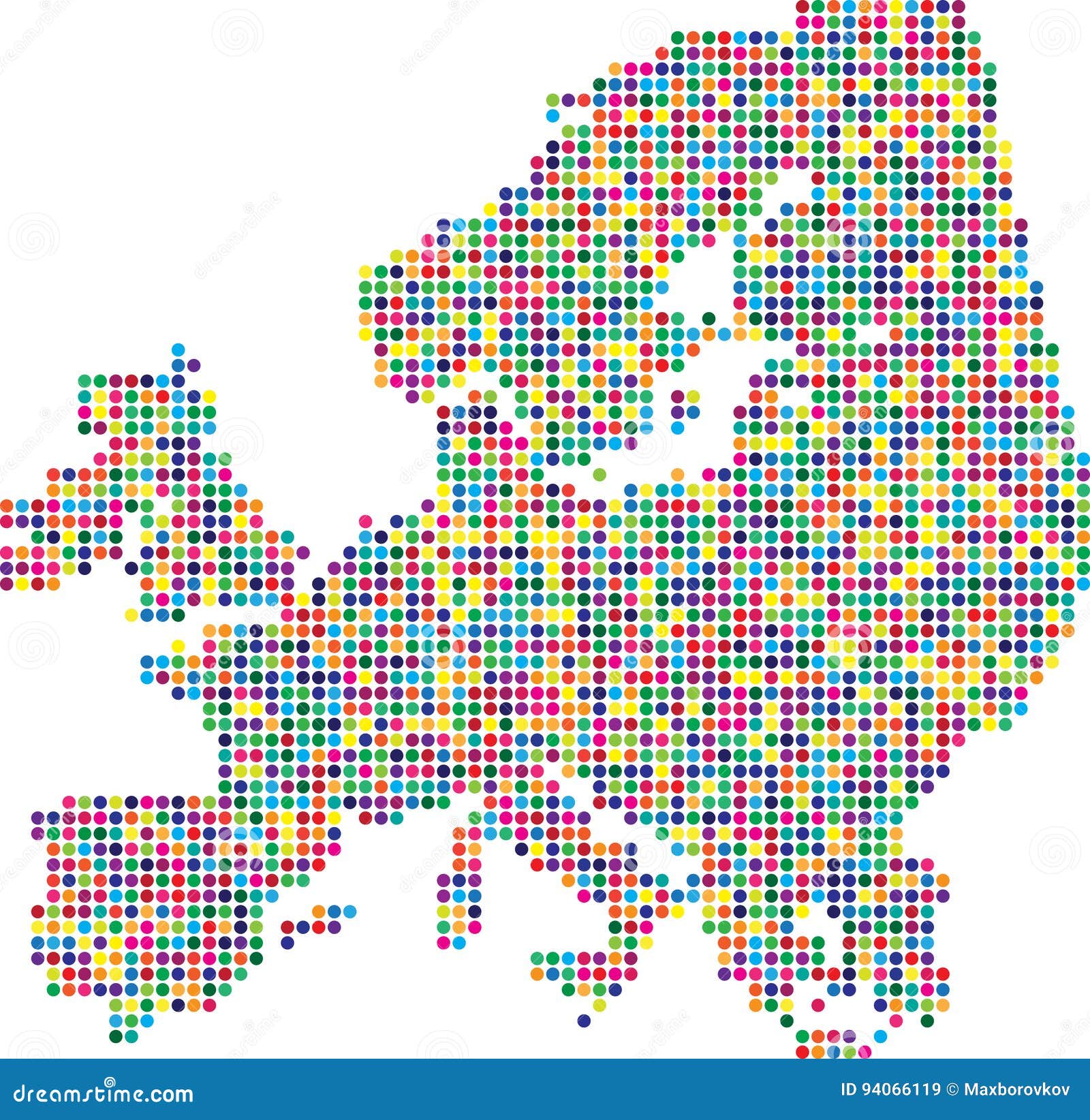 Abstract Europe Continent Map Black Silhouette Outline Isolated On ...
