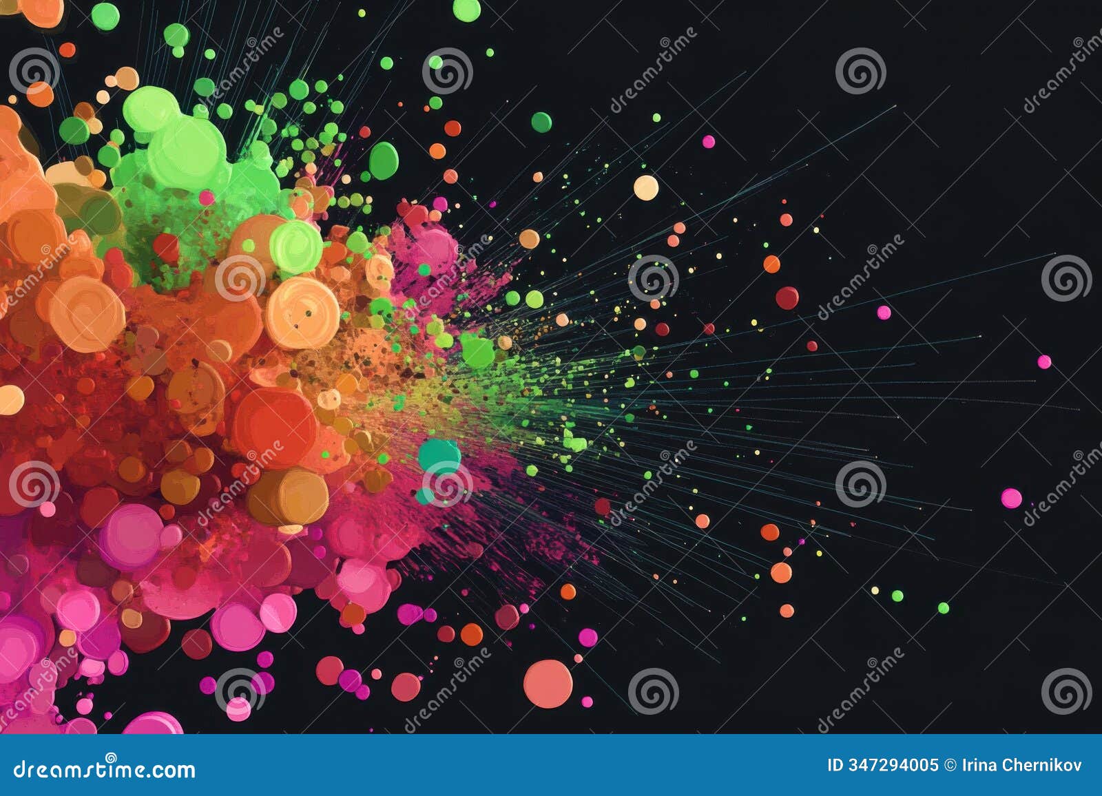 Colorful Abstract Explosion of Vibrant Circular Shapes in Minimalist ...