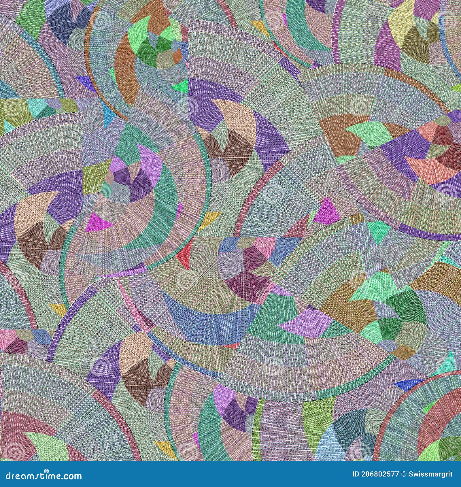 Colorful Abstract Fabric Pieces on Canvas Stock Illustration ...