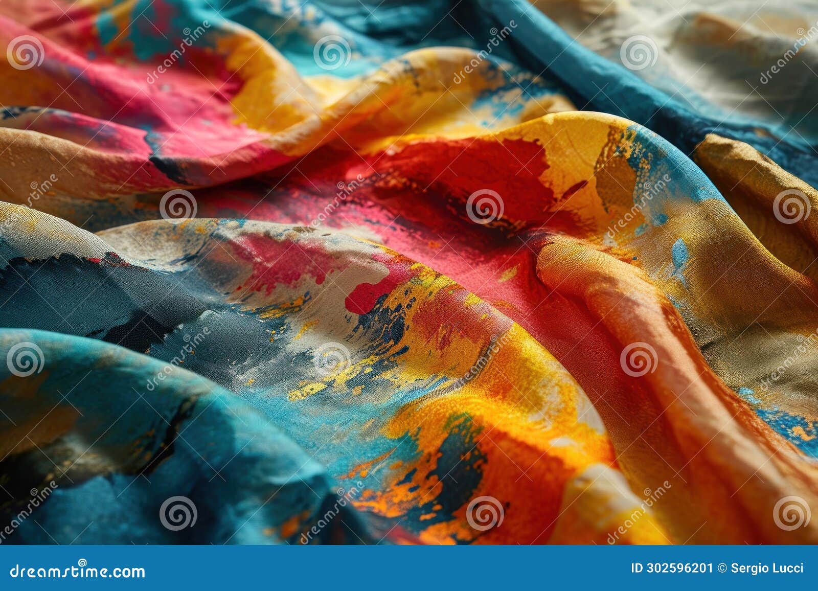 Colorful Abstract Fabric Texture. Close-up of Colorful, Textured Fabric ...
