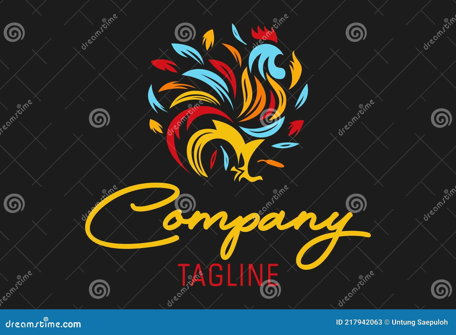 Colorful Abstract Feather Hen Logo Design Stock Vector - Illustration ...