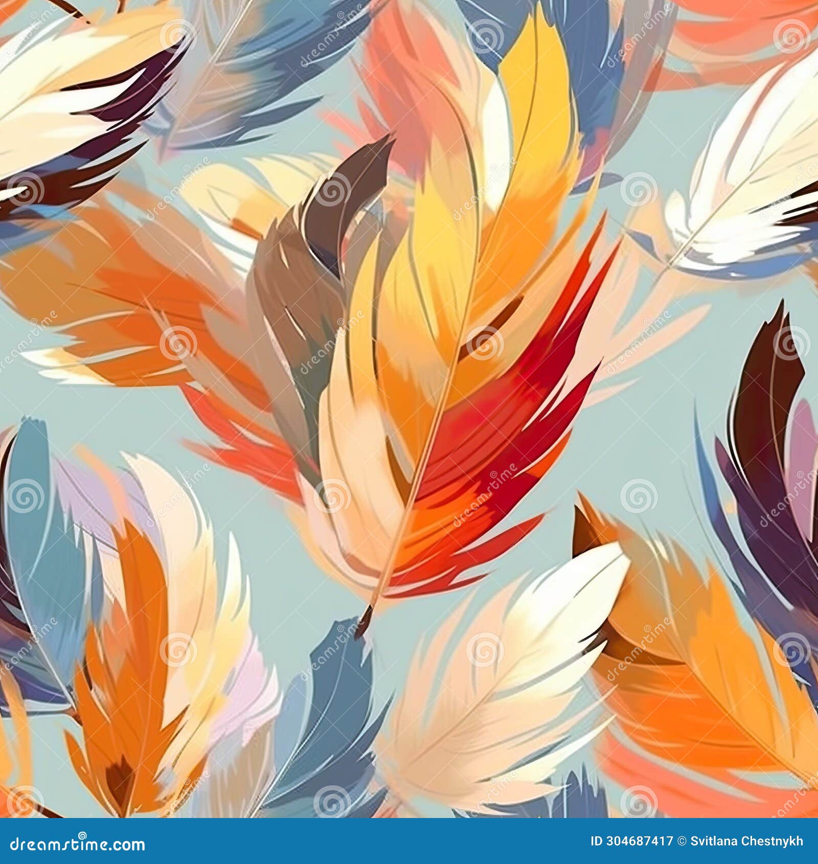 Colorful Abstract Feathers Pattern, Texture Print Pattern Seamless ...