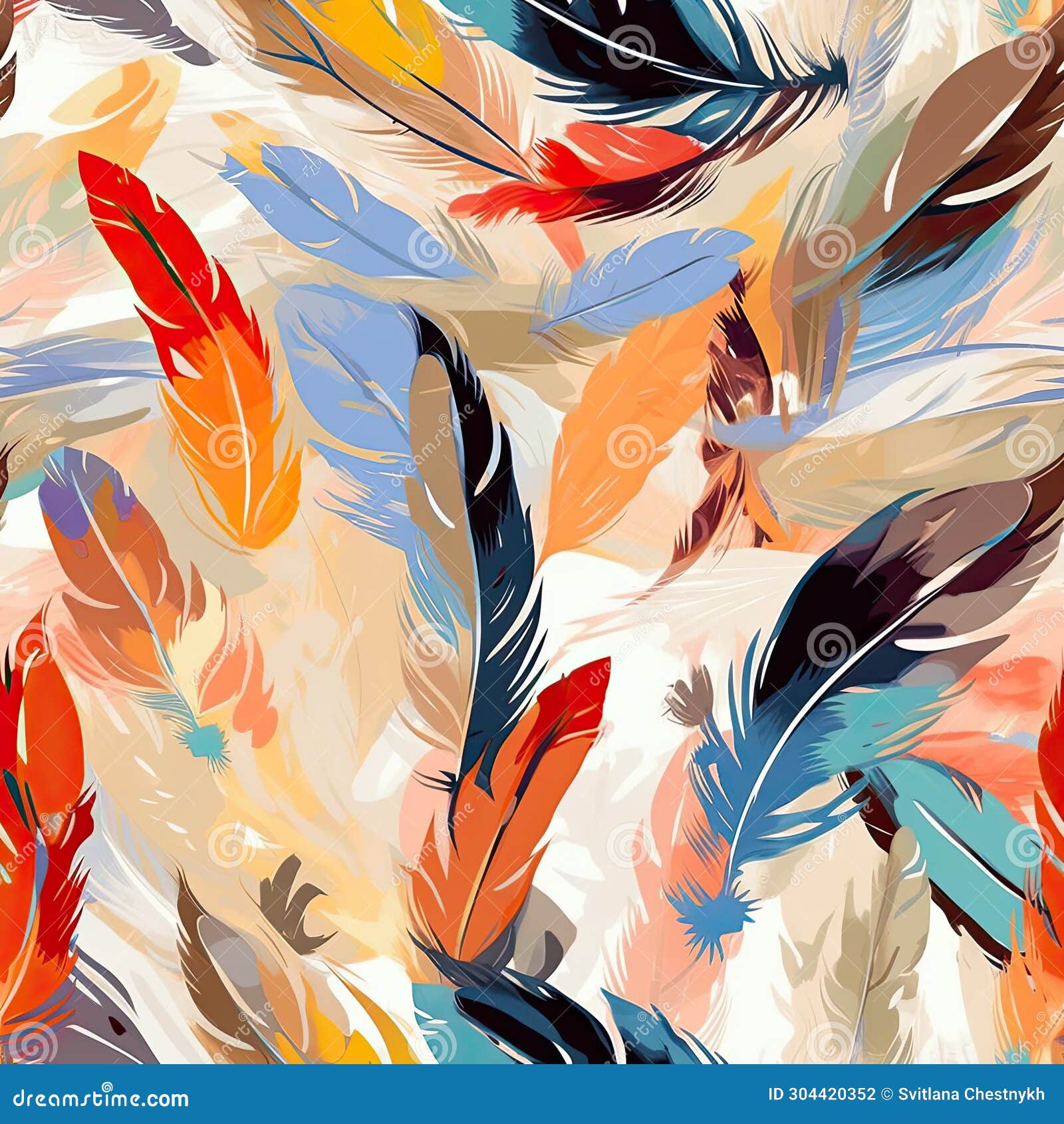 Colorful Abstract Feathers Pattern, Texture Print Pattern Seamless ...