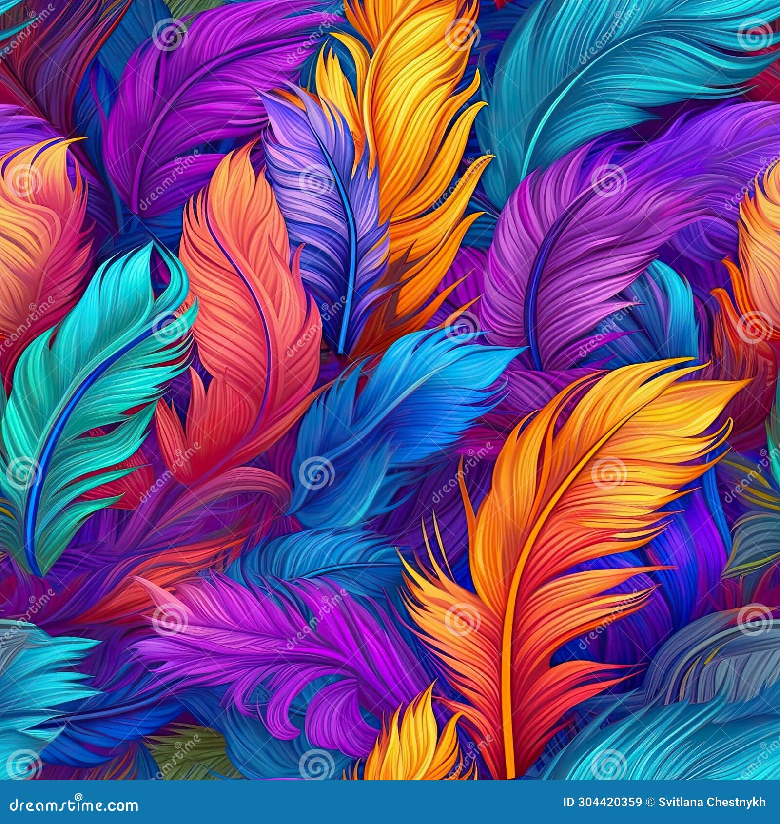 Colorful Abstract Feathers Pattern, Texture Print Pattern Seamless ...