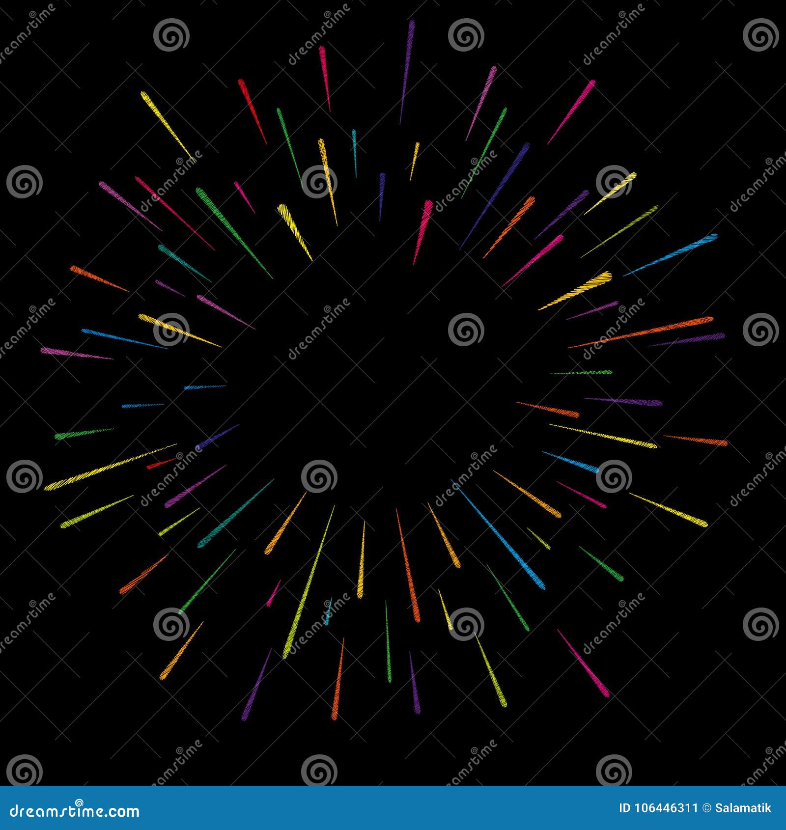 Colorful Abstract Festive Firework Shape. Burst Light Rays. Exploding ...