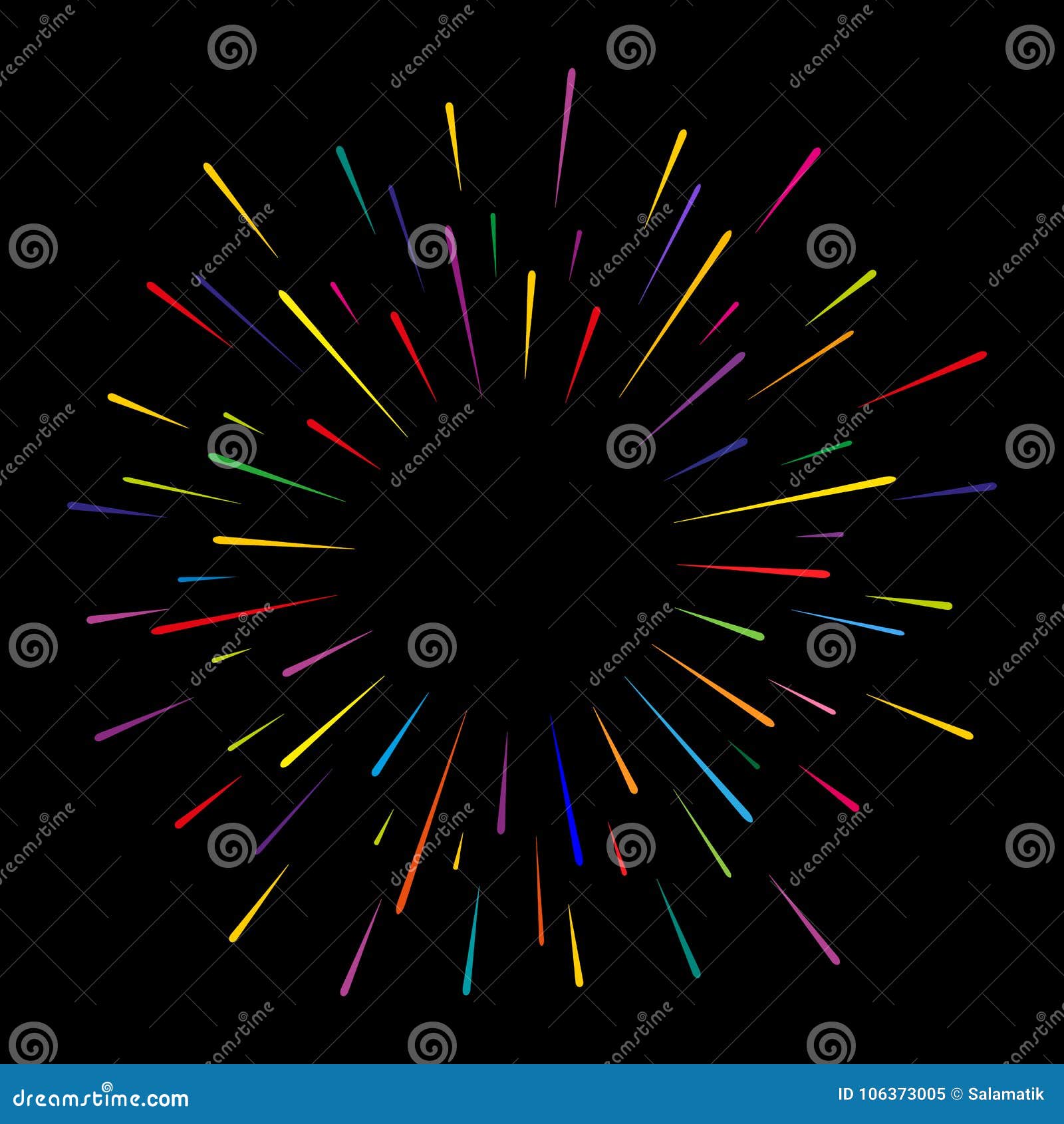 Colorful Abstract Festive Firework Shape. Burst Light Rays. Exploding ...