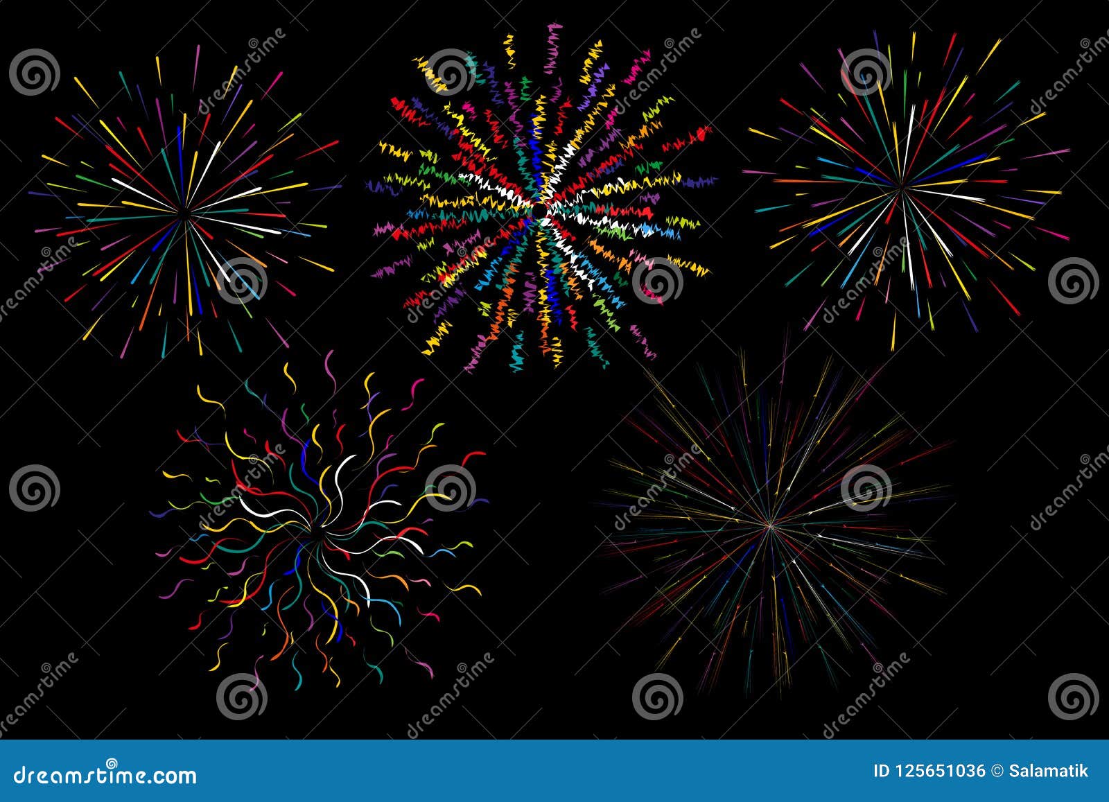Colorful Abstract Festive Firework Shape. Burst Light Rays. Exploding ...